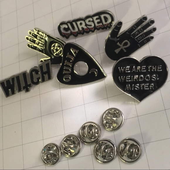Hot Topic | Jewelry | Cursed Ouija Halloween Enamel Metal Pin Set Nib ...